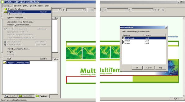 E1: Abrir una base de datos MultiTerm existente